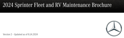 2024 Sprinter Fleet and RV Maintenance Schedule | Sprinter Manual ...
